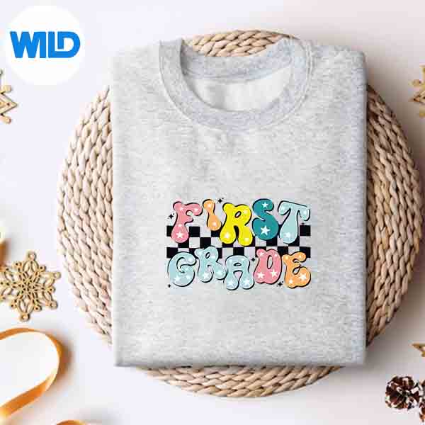 Retro First Grade Teacher 1st Grade Team Group Design for Cricut - WildSvg