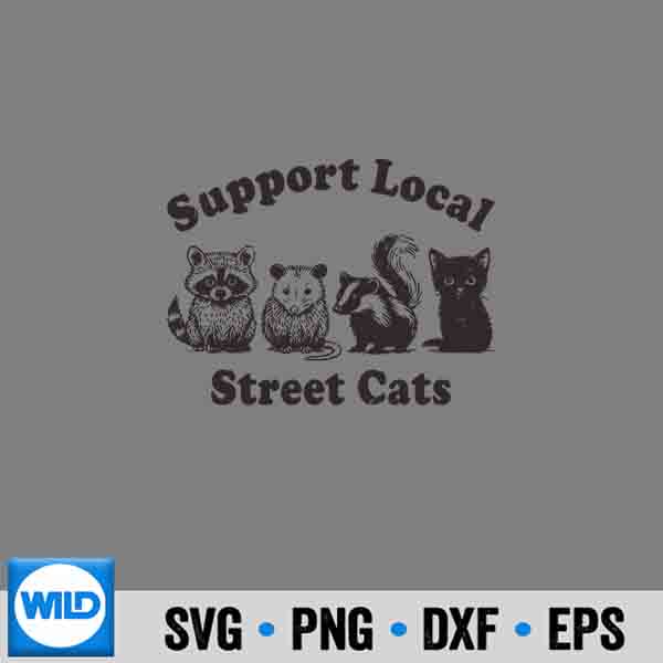 Trash Cats SVG, Support Local Street Cats Team Trash Opossum Raccoon ...