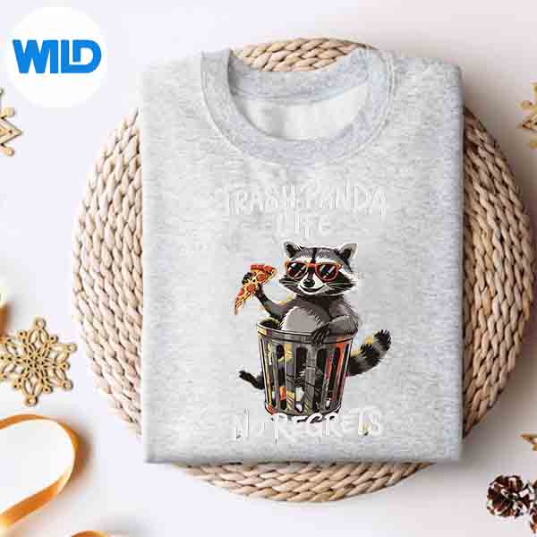 Trash Life SVG, Trash Panda Life No Regrets Raccoon Pizza Humor SVG ...