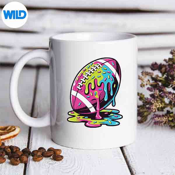 Football Drip Ice Cream Drippy Football Digital Design - WildSvg