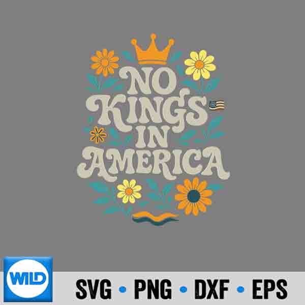 no kings retro SVG, No King In American Retro 70s Democracy SVG - WildSvg