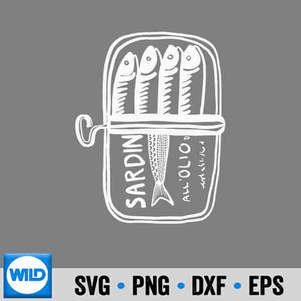 sardine tin white SVG, Sardine Tin In White Hand Drawn SVG - WildSvg
