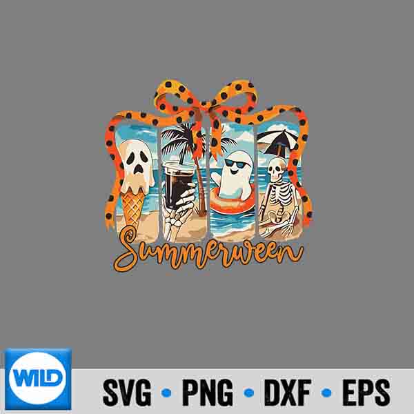 summerween ghost beach SVG, Summerween Skeleton Ghost Beach Party ...