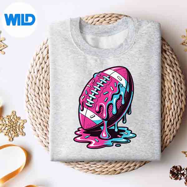 Football Drip Icecream SVG, Football Drip Ice Cream Drippy Football SVG ...