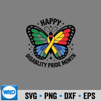 Disabled Pride Flag SVG, Happy Disabled Pride Month Awareness ...