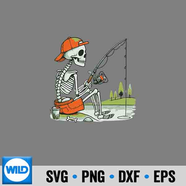 Skeleton Fishing SVG, Skeleton Fishing Halloween Costume Fishing SVG ...