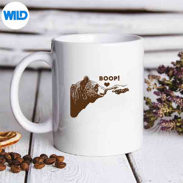 Vintage Bear Finger Touching Nose Boop Digital Download - WildSvg