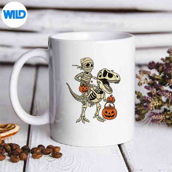 Mummy Skeleton T Rex SVG, Mummy Skeleton Riding Dinosaur T Rex ...