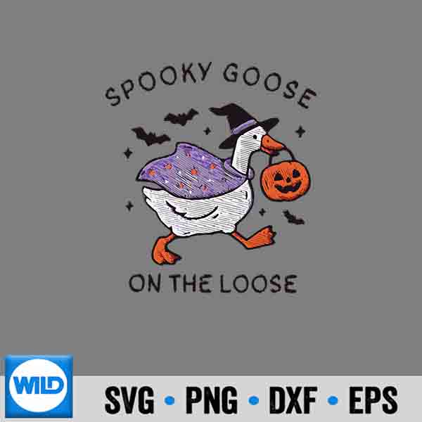 Spooky Goose Loose SVG, Spooky Goose On The Loose Halloween SVG - WildSvg