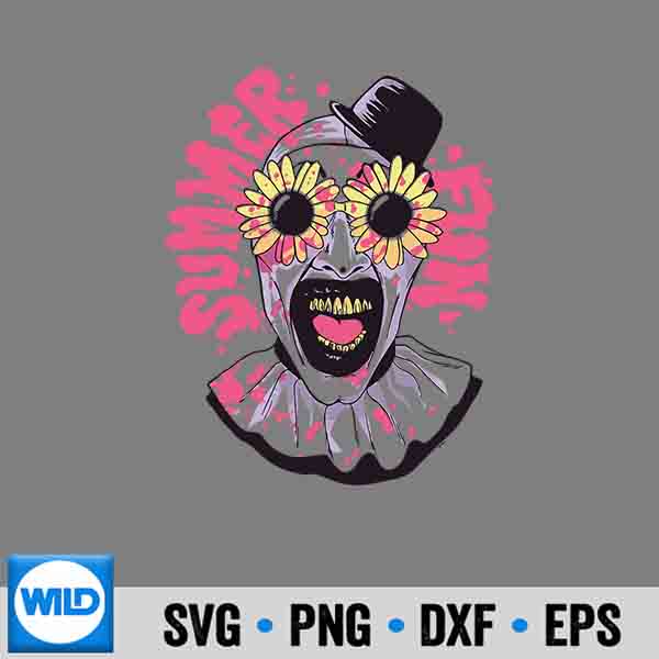 Terrifier Summer Clown SVG, Terrifier Summer Fun Sunglasses Art The ...