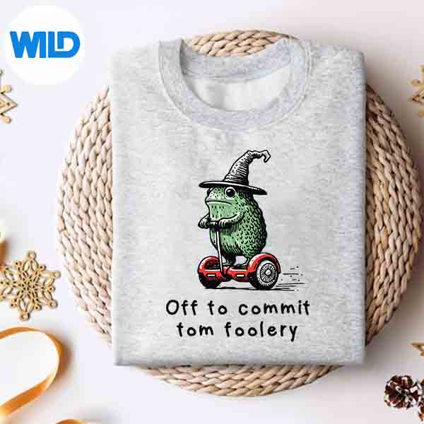 Whimsical Frog Wizard Off To Commit Tomfoolery PNG SVG for Cricut - WildSvg