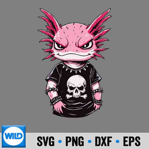 Goth Emo Axolotl SVG, Goth Girls Emo Girl Gothic Emo Axolotl SVG - WildSvg