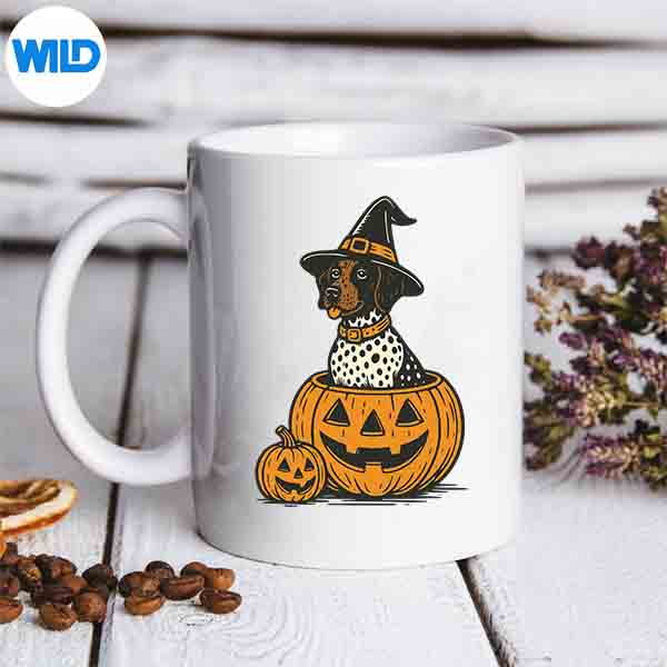 Pointer Pumpkins SVG, Halloween Shorthaired Pointer Dog In Pumpkins ...