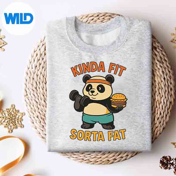 Fit Panda SVG, Kinda Fit Sorta Fat Gym Cute Panda Retro SVG - WildSvg