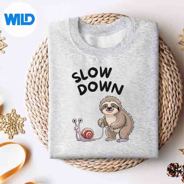 Slow Snail SVG, Slow Down Snail Sloth Vintage SVG - WildSvg