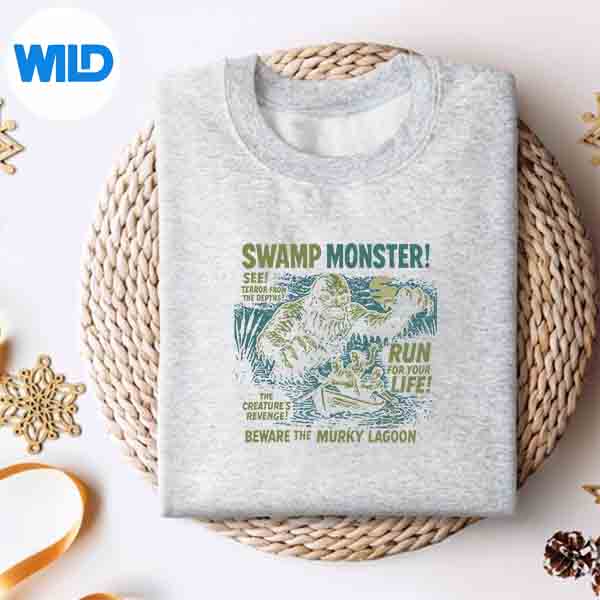 Swamp Monster Movie Poster Vintage Halloween Silhouette SVG PNG - WildSvg
