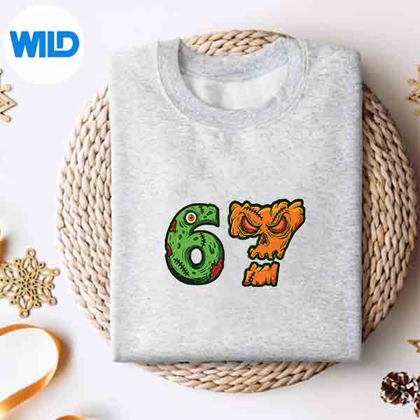 67 Zombie SVG, 67 Zombie Pumpkin Six Seven Halloween Meme Costume SVG ...