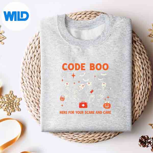 Code Boo SVG, Code Boo Here For Your Scare And Care Icu Nurse Halloween ...