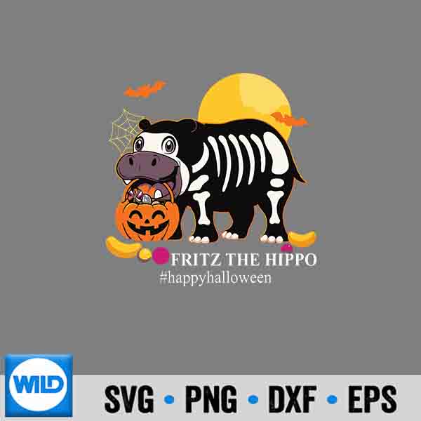 Fritz Hippo SVG, Fritz The Hippo Halloween Vintage SVG - WildSvg