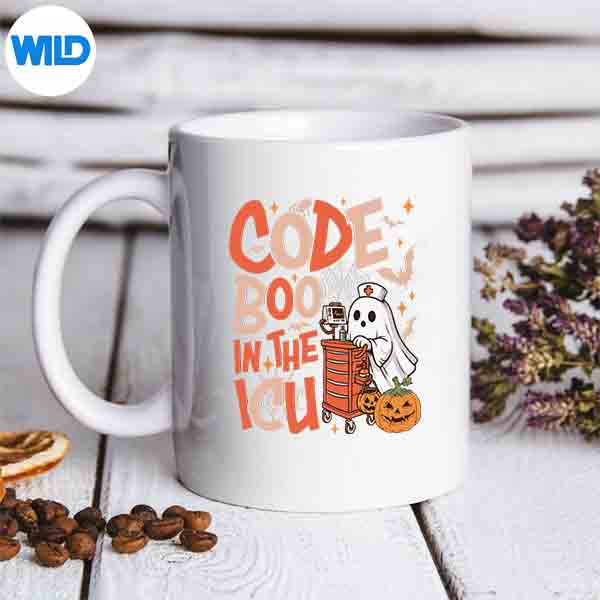 Ghost Code SVG, Ghost Code Boo In The Icu Nursing Nurse Halloween ...