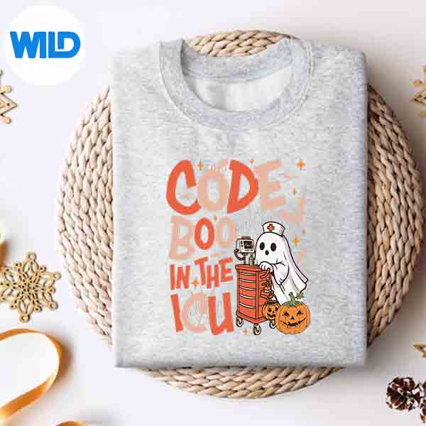 Ghost Code SVG, Ghost Code Boo In The Icu Nursing Nurse Halloween ...