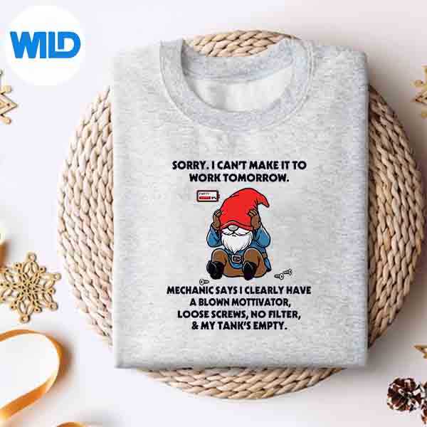 Gnome Sorry I Cant Make It To Work Tomorrow Humor Design for Cricut ...
