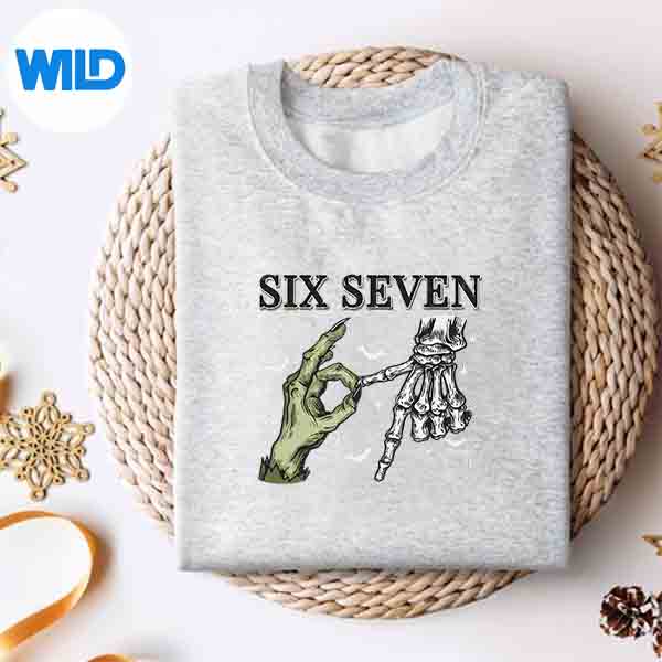 67 Hands SVG, Halloween Six Seven 6 7 Meme Skeleton Hands Sign SVG ...