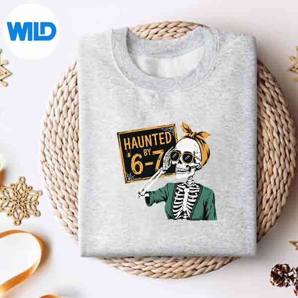 Haunted 67 SVG, Haunted By 67 Teacher 67 Halloween Skeleton Six Seven SVG - WildSvg
