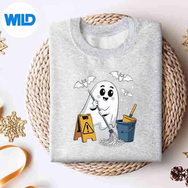 Custodian Ghost SVG, School Custodian Janitor Ghost Halloween SVG - WildSvg