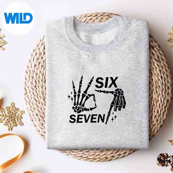 Six Seven 6 7 Skeleton Hands Spooky Skull SVG PNG Digital Download ...
