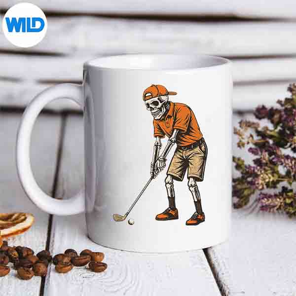 Skeleton Golf Halloween Golfer Golf Player Dad SVG PNG Cut File - WildSvg