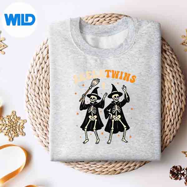 Twins Halloween Matching Skeletwins Dancing Skeletons SVG PNG Digital ...