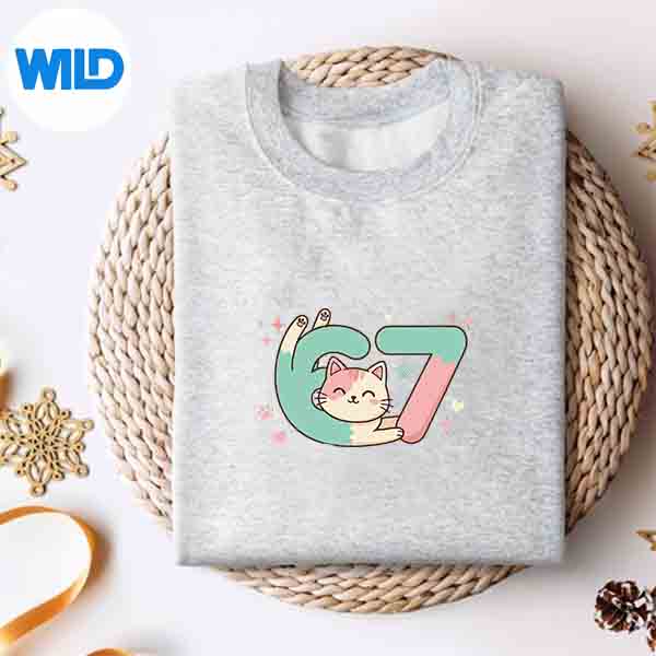 67 Cat Meme SVG, 67 Cute Cat Six Seven Meme Gen Z Alpha Humor Lovers ...