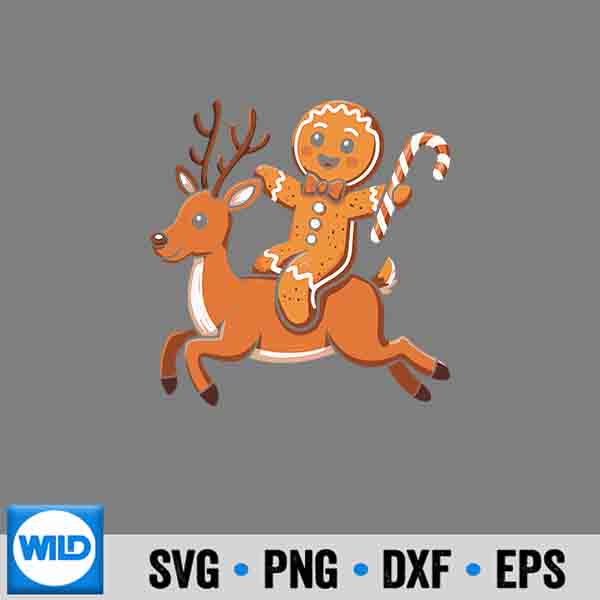 Christmas SVG, Gingerbread Riding Reindeer Christmas Xmas Pajamas SVG ...