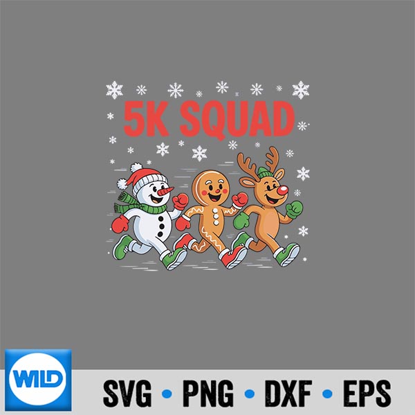 5k Squad Xmas Running SVG, 5k Squad Christmas Running Team SVG - WildSvg