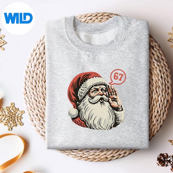 67 Brainrot Santa SVG, 67 Christmas Six Seven Meme Brainrot Santa Claus ...