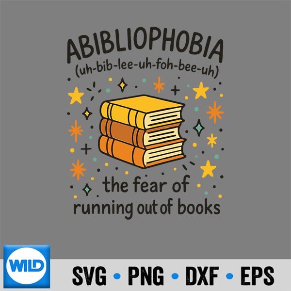 Abibliophobia Book Lovers Vintage SVG PNG Cut File - WildSvg