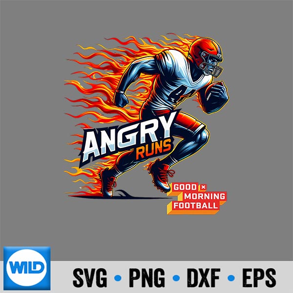 Angry Runs Good Morning Football Sport Cut File - WildSvg