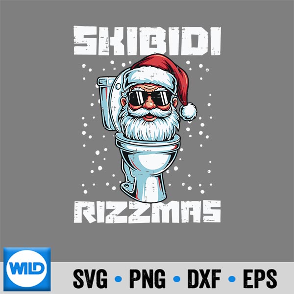 Christmas Skibidi Rizzmas Toilet Xmas Meme Vector Design - WildSvg