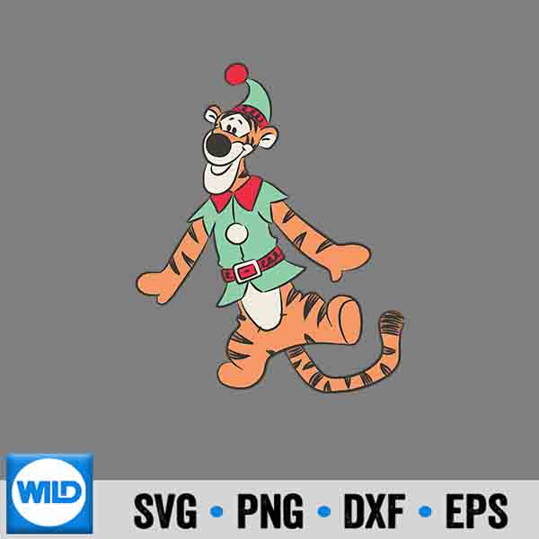 Disney Tigger Christmas Elf Winnie The Pooh Holiday Silhouette SVG PNG ...
