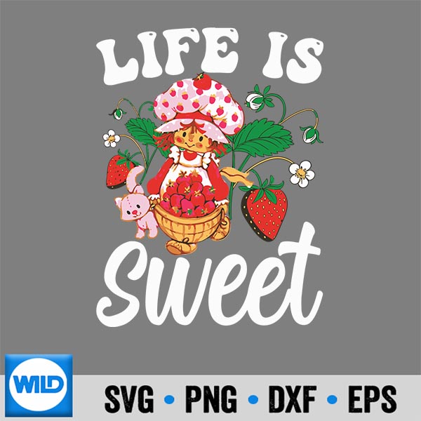 Sweet Strawberry SVG, Life Is Sweet Vintage Strawberry SVG - WildSvg