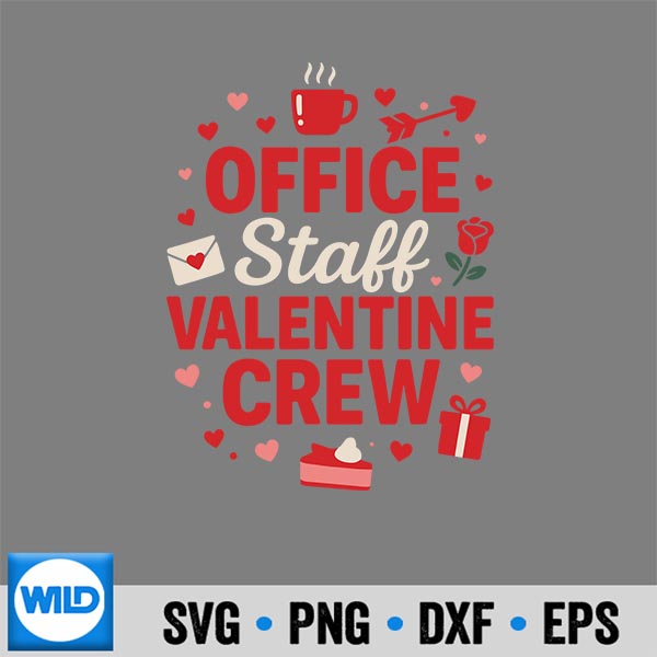Office Staff Valentine Crew Matching Valentines Day Silhouette SVG PNG ...