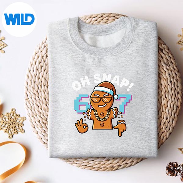 Oh Snap 67 Six Seven Meme Gingerbread Man Digital Design - WildSvg