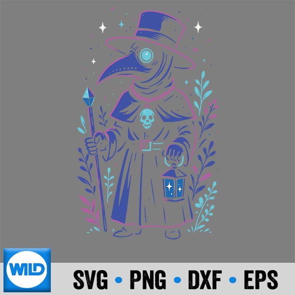 Pastel Goth Plague Doctor Cottagecore Vector Design - WildSvg