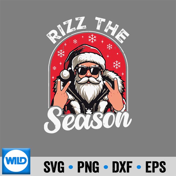 Rizz The Season Saying Santa Claus Rizzmas Christmas SVG Cut File - WildSvg