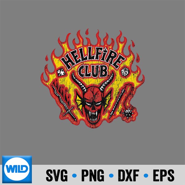 Stranger Things Season 5 Hellfire Club Distressed Silhouette SVG PNG ...