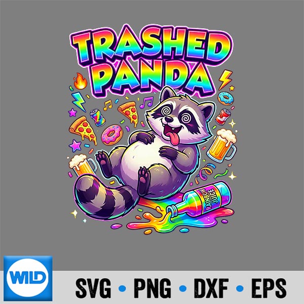 Drunk Panda SVG, Trashed Panda Racoon Gets Drunk Sarcastic Humour SVG ...
