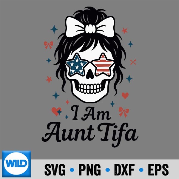 Aunt Tifa Coquette Skull SVG, I Am Aunt Tifa Cute Coquette Skull With ...
