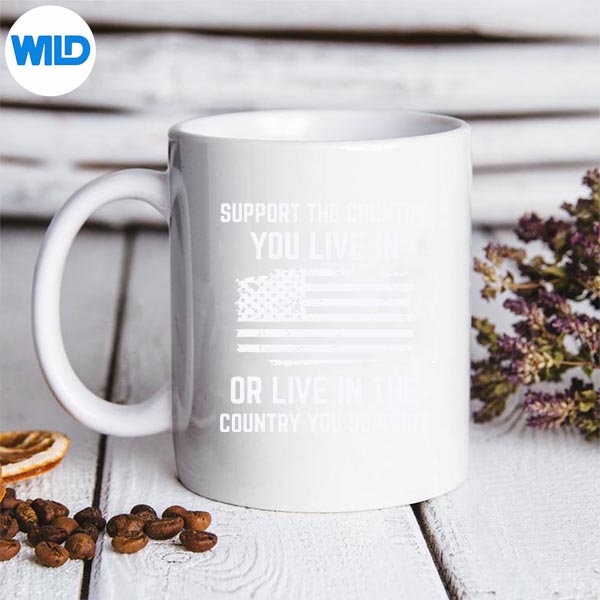 Support The Country You Live In American Flag Vector Design - WildSvg